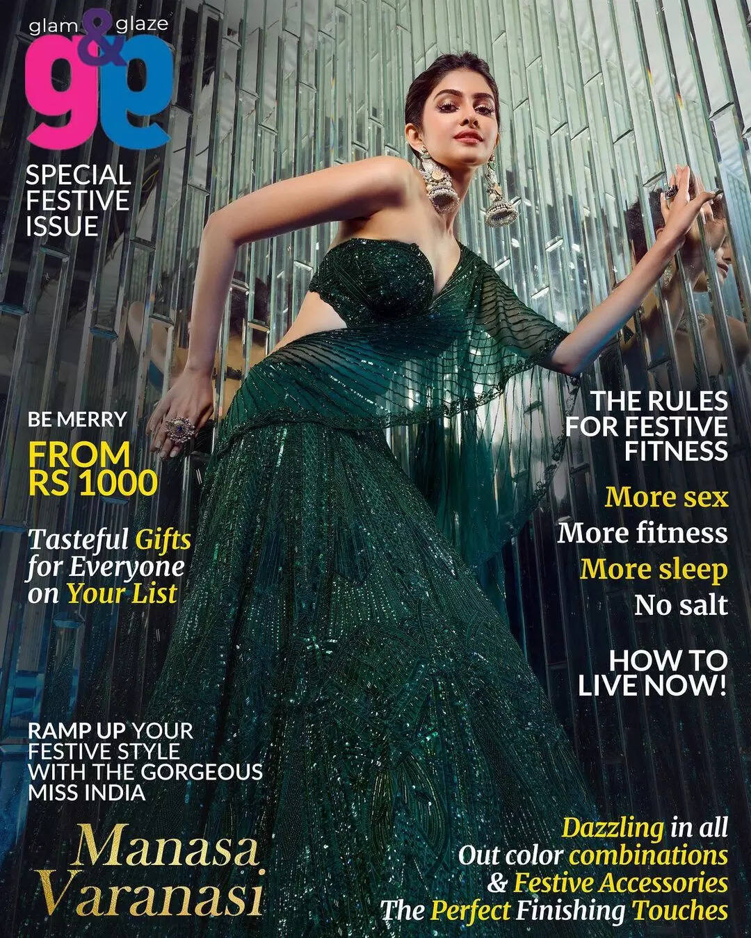 Manasa Varanasi features on the cover of GLAM & GLAZE magazine's ...