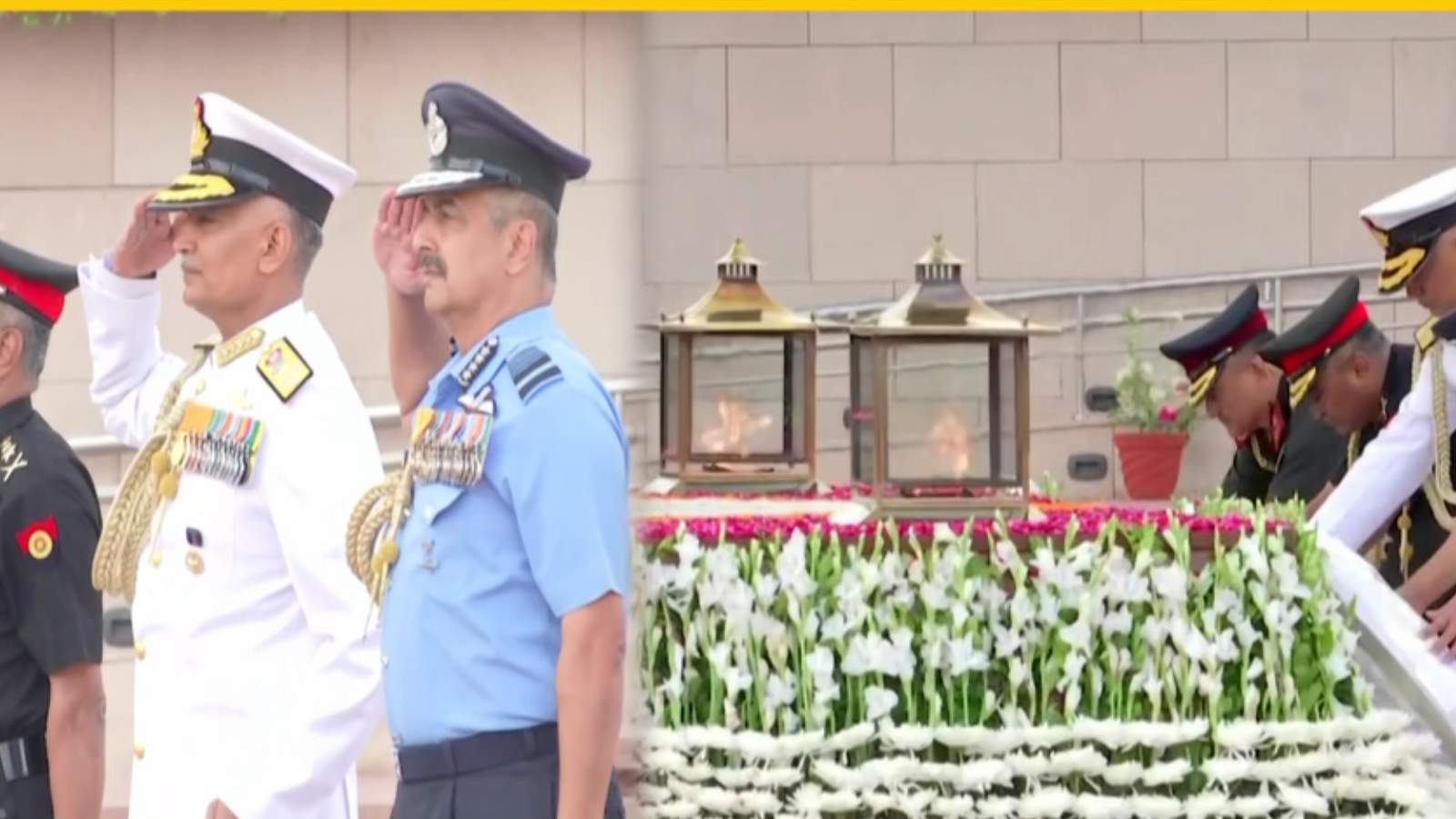 Delhi: CDS, Tri-services Chiefs pay tributes to Bravehearts at National ...