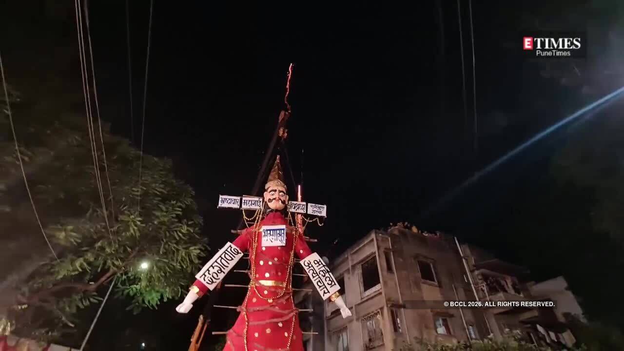 Ravana effigies burnt down to mark the victory of good