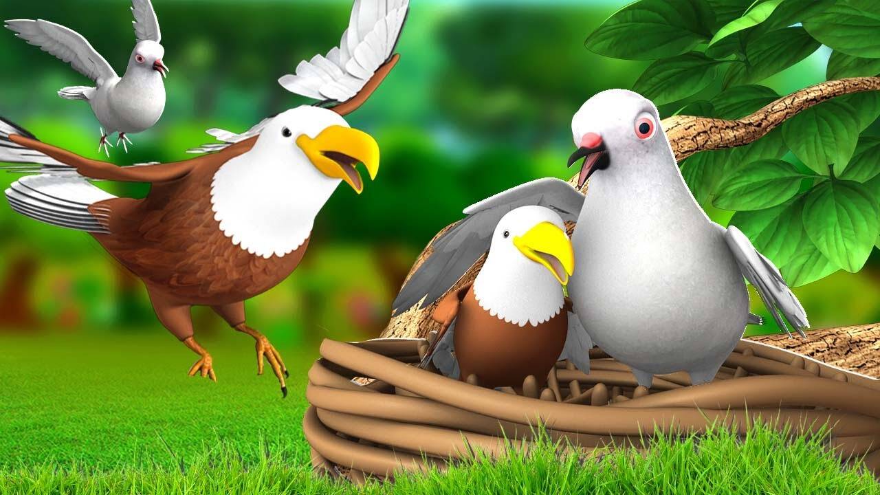 Watch Latest Children Hindi Story 'Falcon Mother Pigeon' For Kids ...
