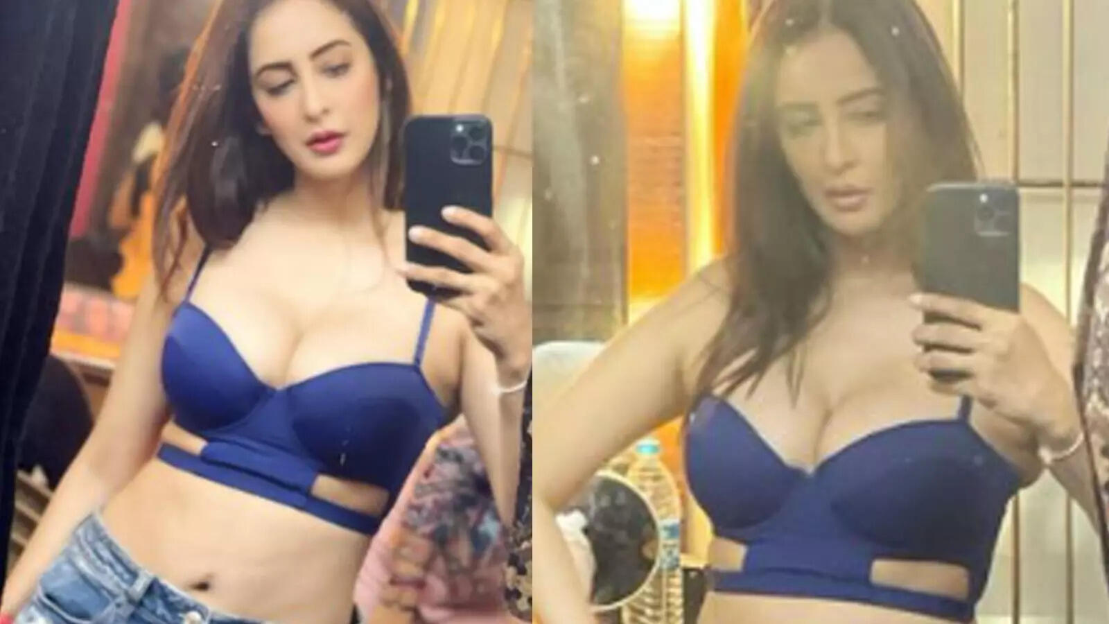 Chahatt Khanna stuns fans as she flaunts her midriff in a blue bralette; netizens react