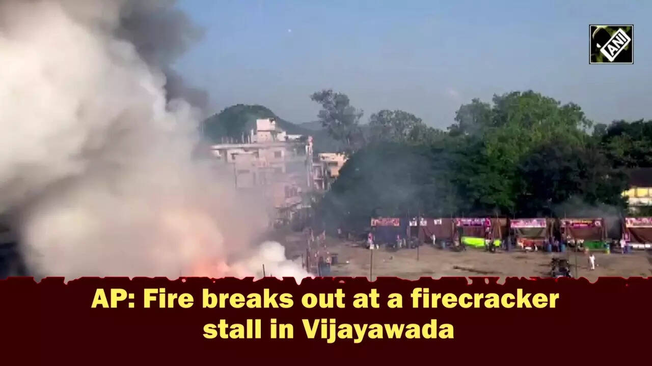 AP: Fire breaks out at a firecracker stall in Vijayawada
