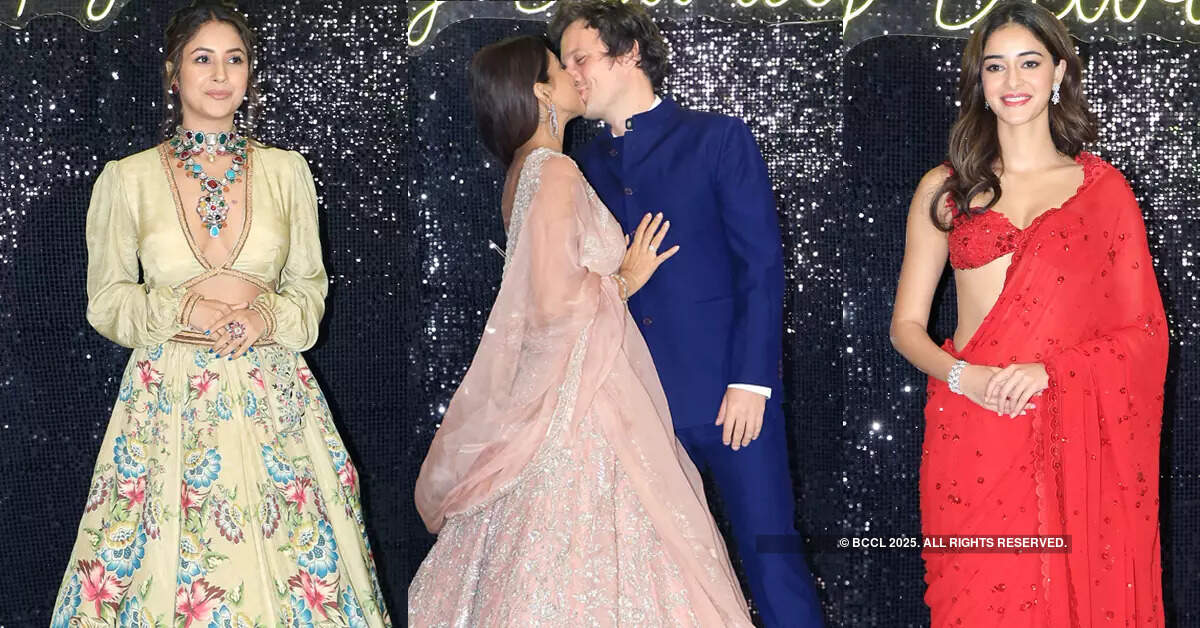 Shriya Saran kisses hubby Andrei Koscheev at Krishan Kumar’s Diwali ...