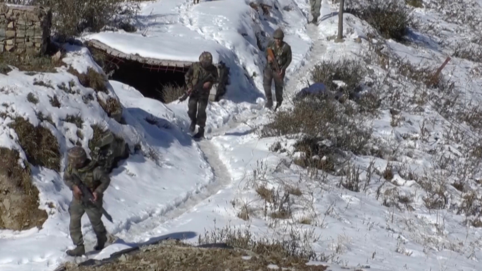Indian Army Personnel Seen Patrolling At Last Army Post In Poonch