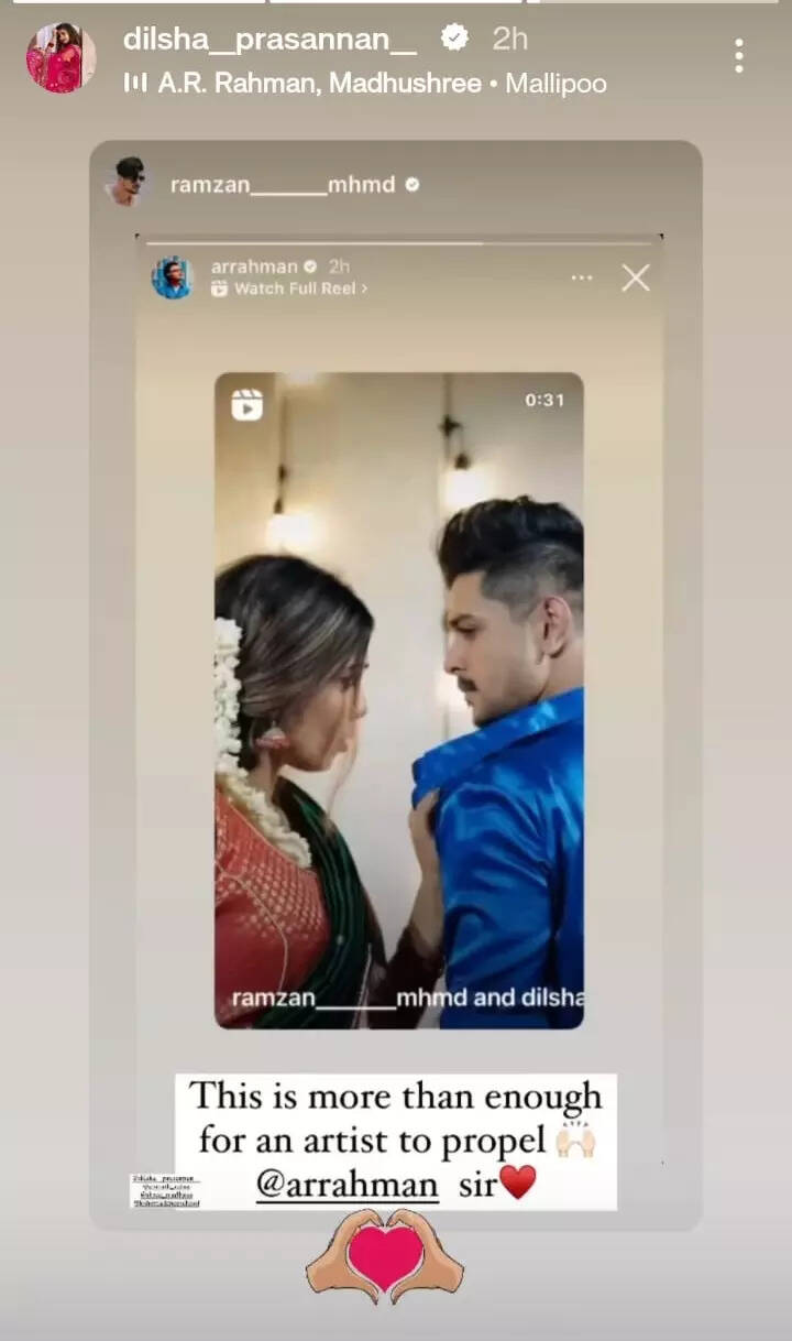 Ramzan and Dilsha's 'Mallipoo' dance grabs the attention of AR Rahman ...