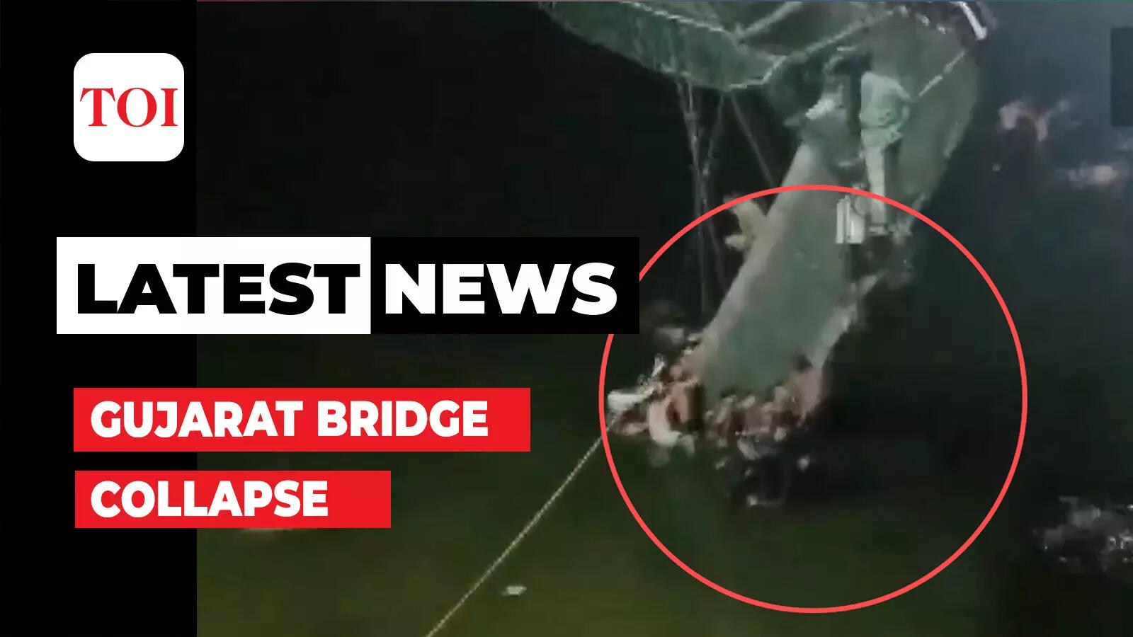 People try to swim to safety after Gujarat bridge collapse