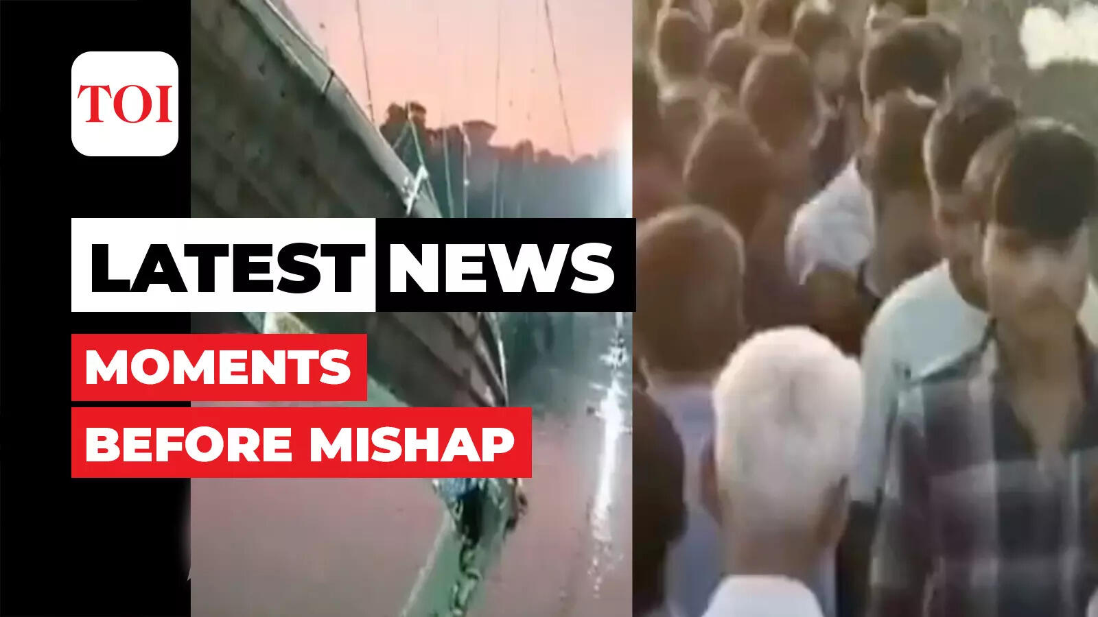 morbi bridge collapse: Watch: Moments before Morbi suspension bridge collapse that killed at ...