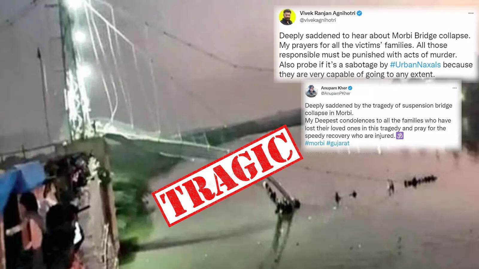 Gujarat's Morbi bridge collapse tragedy: ‘The Kashmir Files’ director Vivek Agnihotri and actor ...