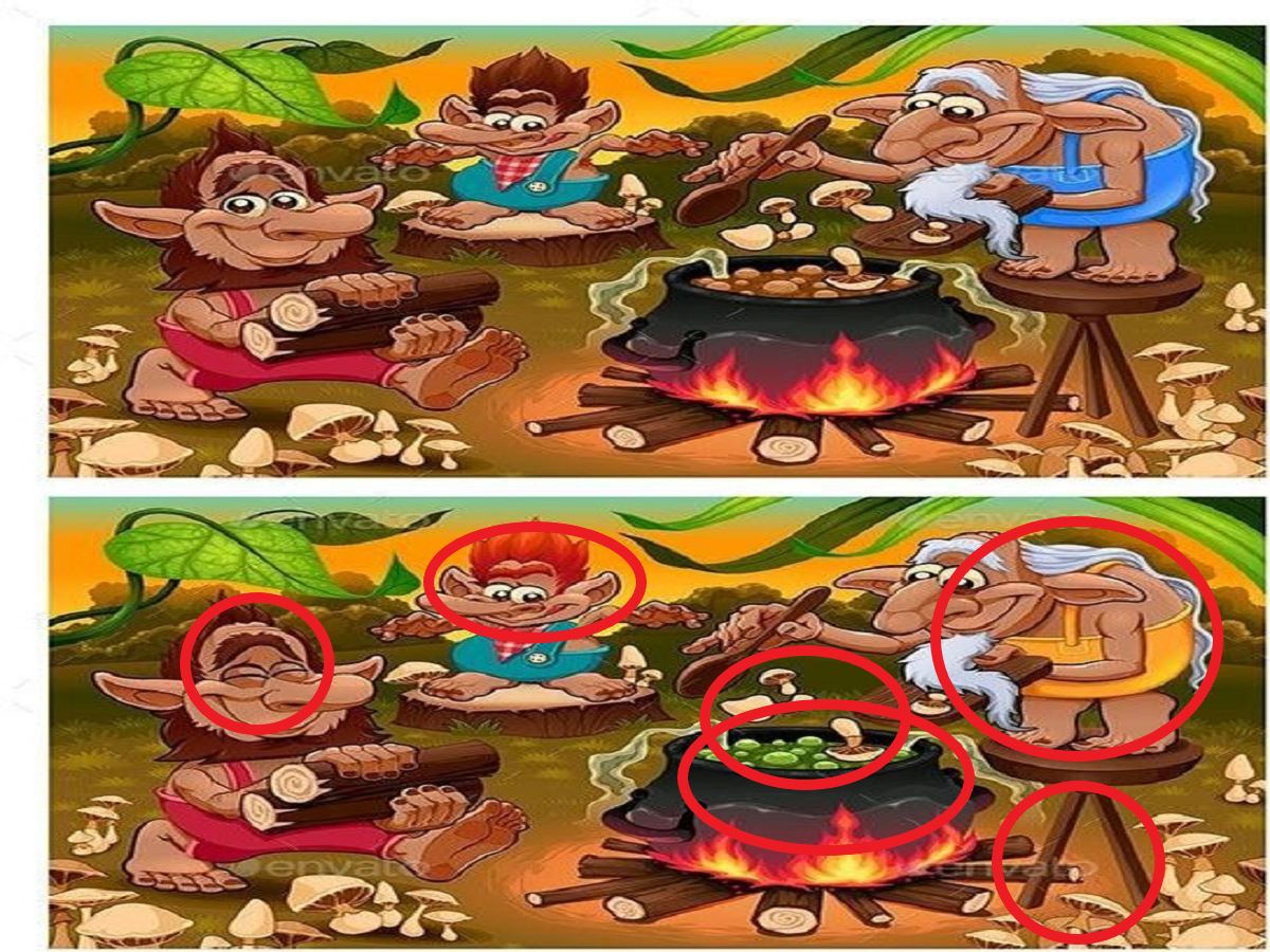 Optical Illusion: Exercise your brain! Spot the differences between ...