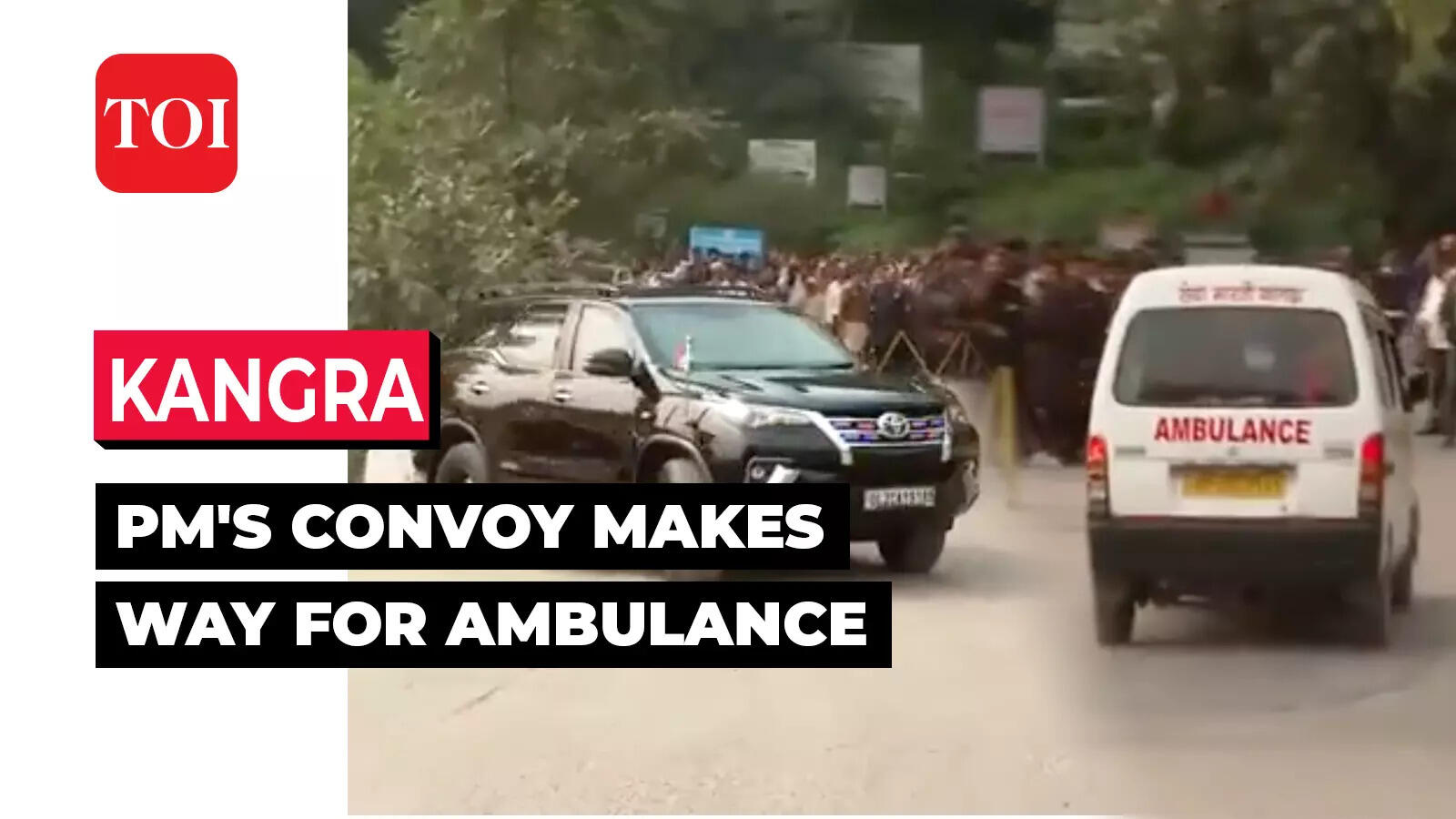 PM Narendra Modi's convoy stops to give way to ambulance in Himachal