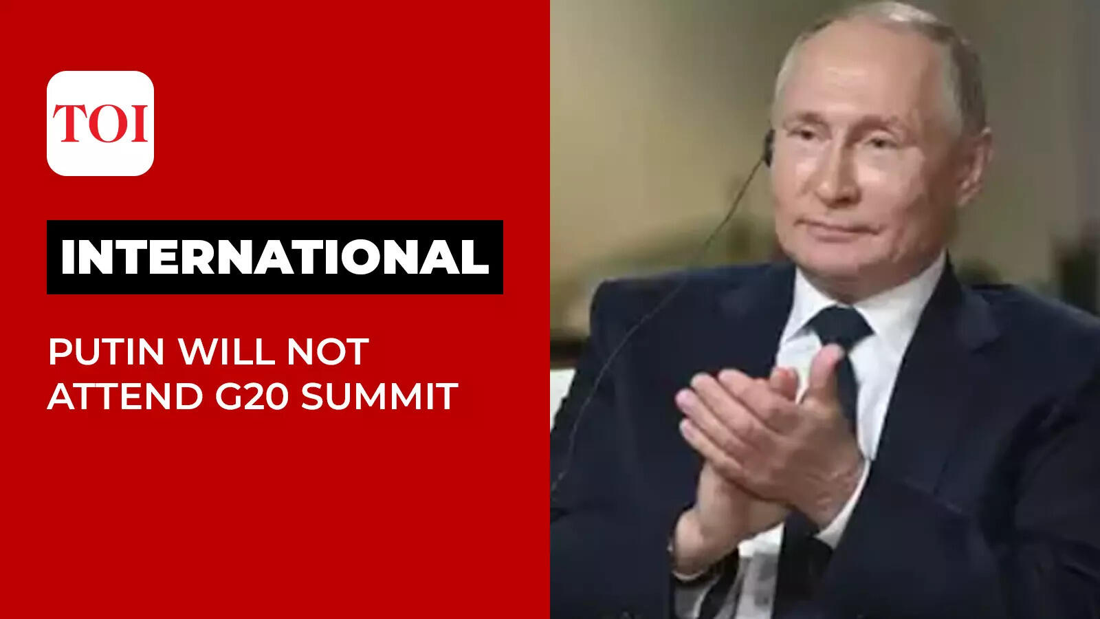 Putin will not attend G20 summit in person, Russian embassy says