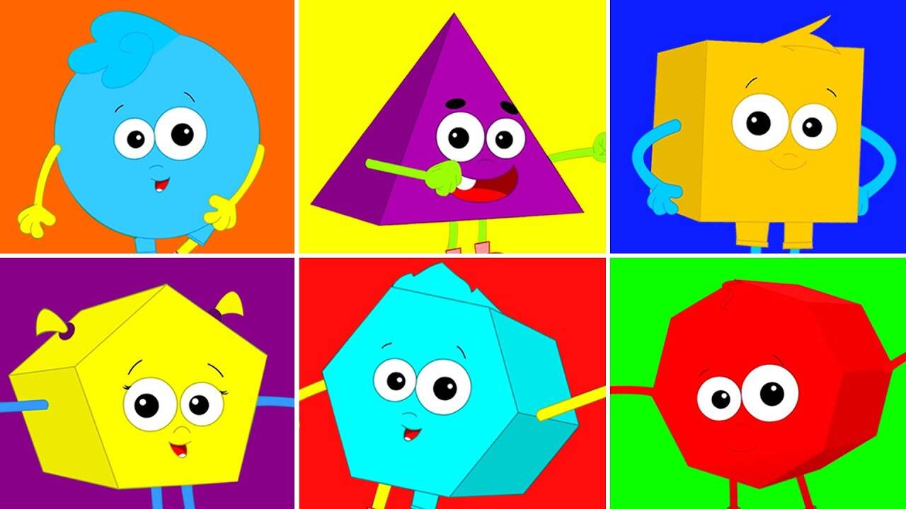 English Nursery Rhymes: Kids Video Song in English 'Ten Little Shapes'