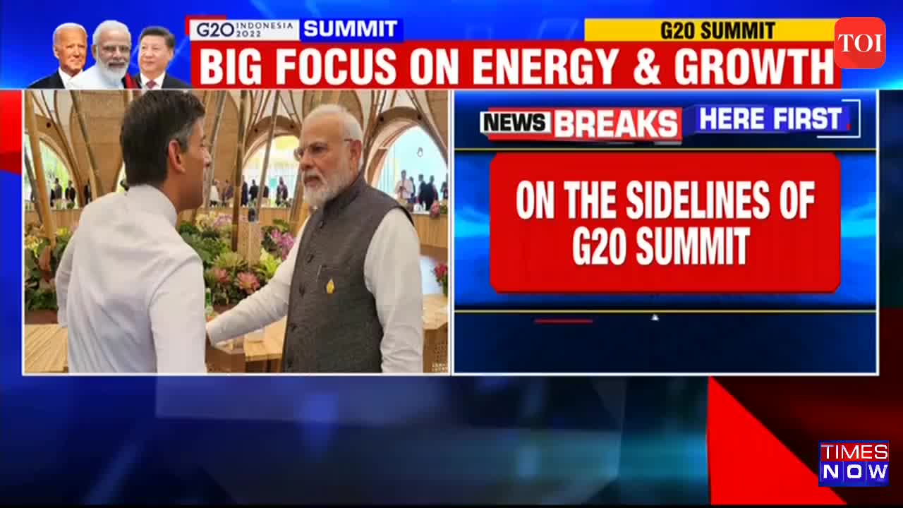 rishi sunak: Watch: PM Modi, British PM Rishi Sunak meet for the first time at G20 Summit in Bali