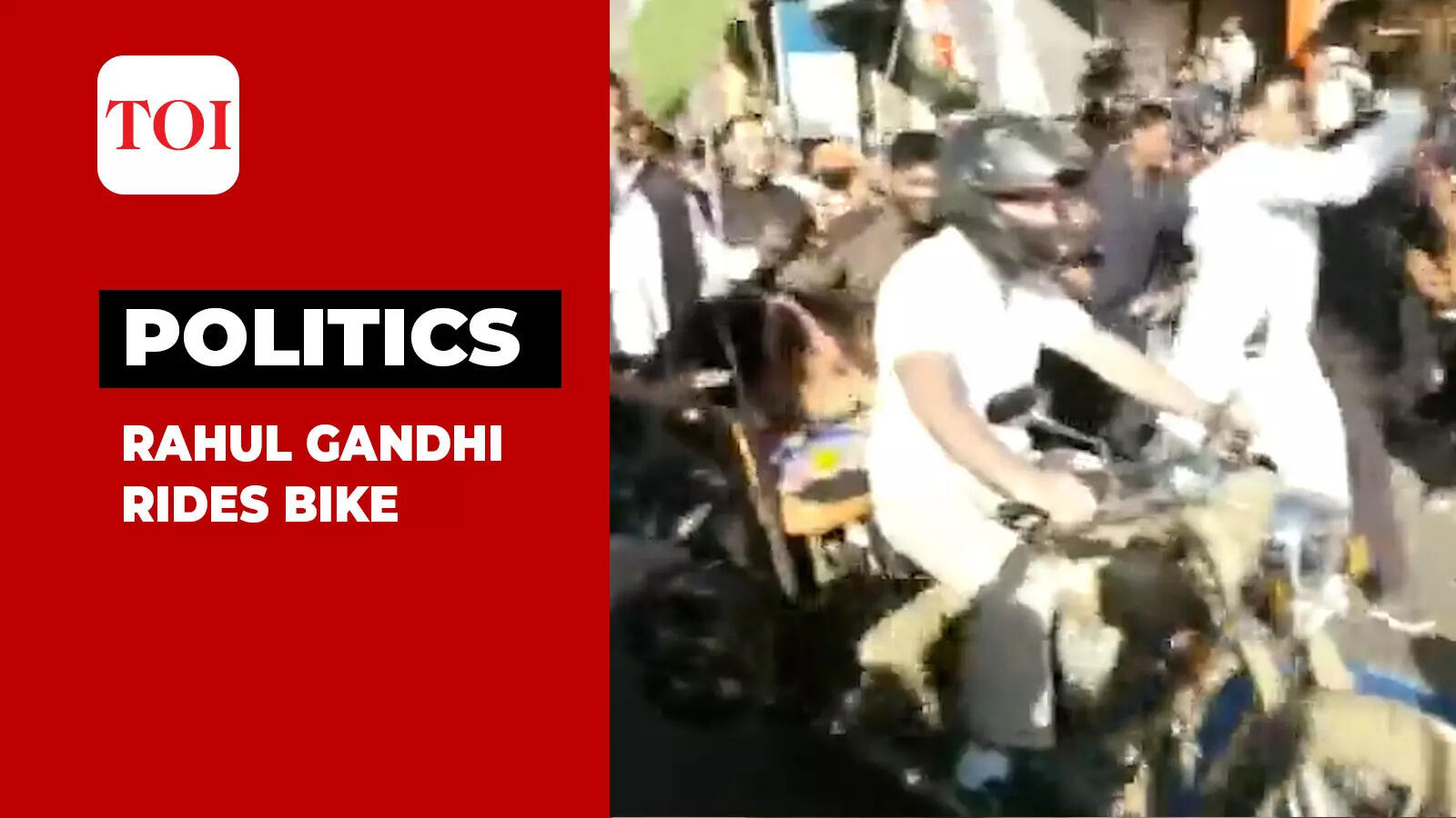 Watch: Rahul Gandhi rides bike during Bharat Jodo Yatra in MP's Mhow