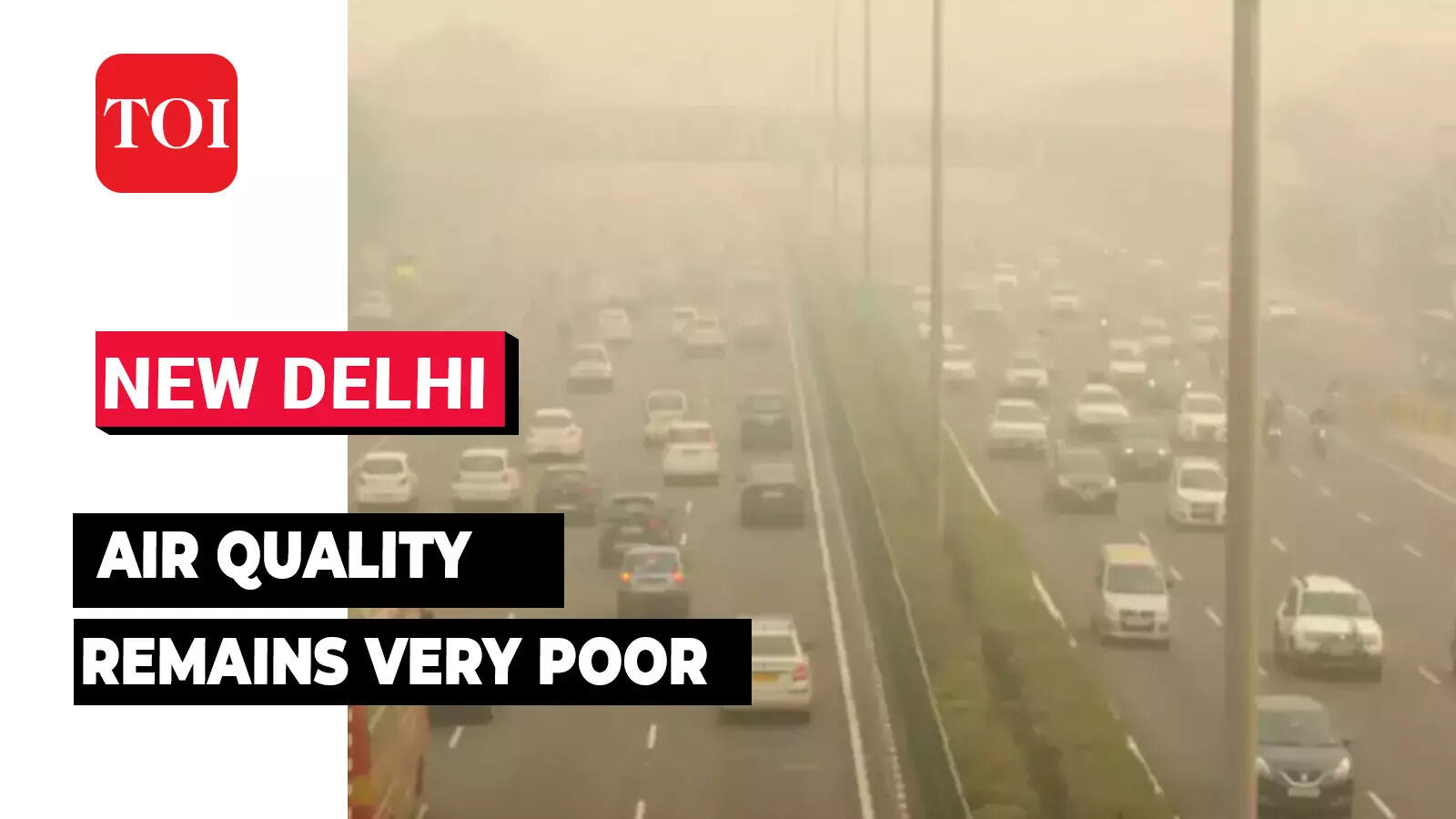 aqi: Watch: Thick smog engulfs Delhi skies as air quality remains in 'Very Poor' category