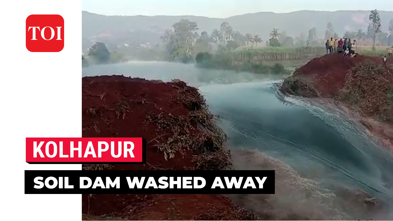 Kolhapur: Dhamani barrage, a soil dam built by farmers washed away