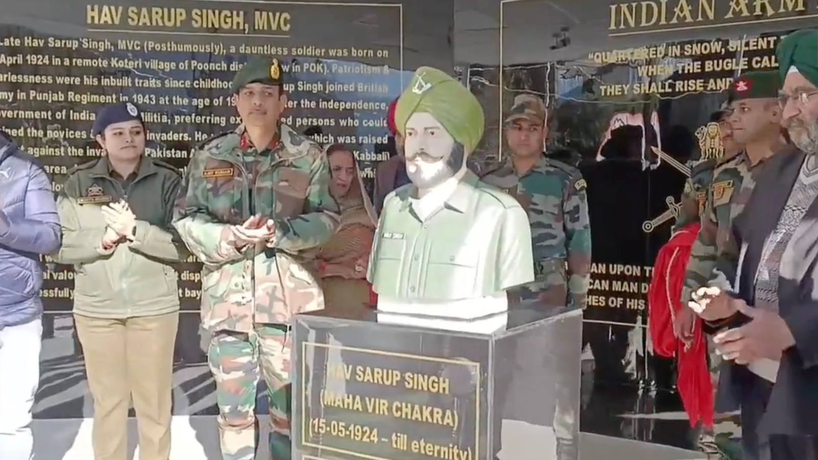 Havaldar Sarup Singh: Watch: Indian Army inaugurates war hero memorial ...
