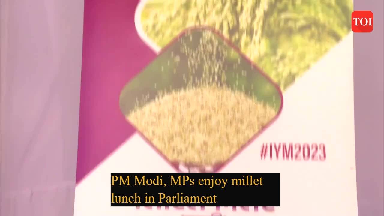 PM Modi, MPs enjoy millet lunch in Parliament