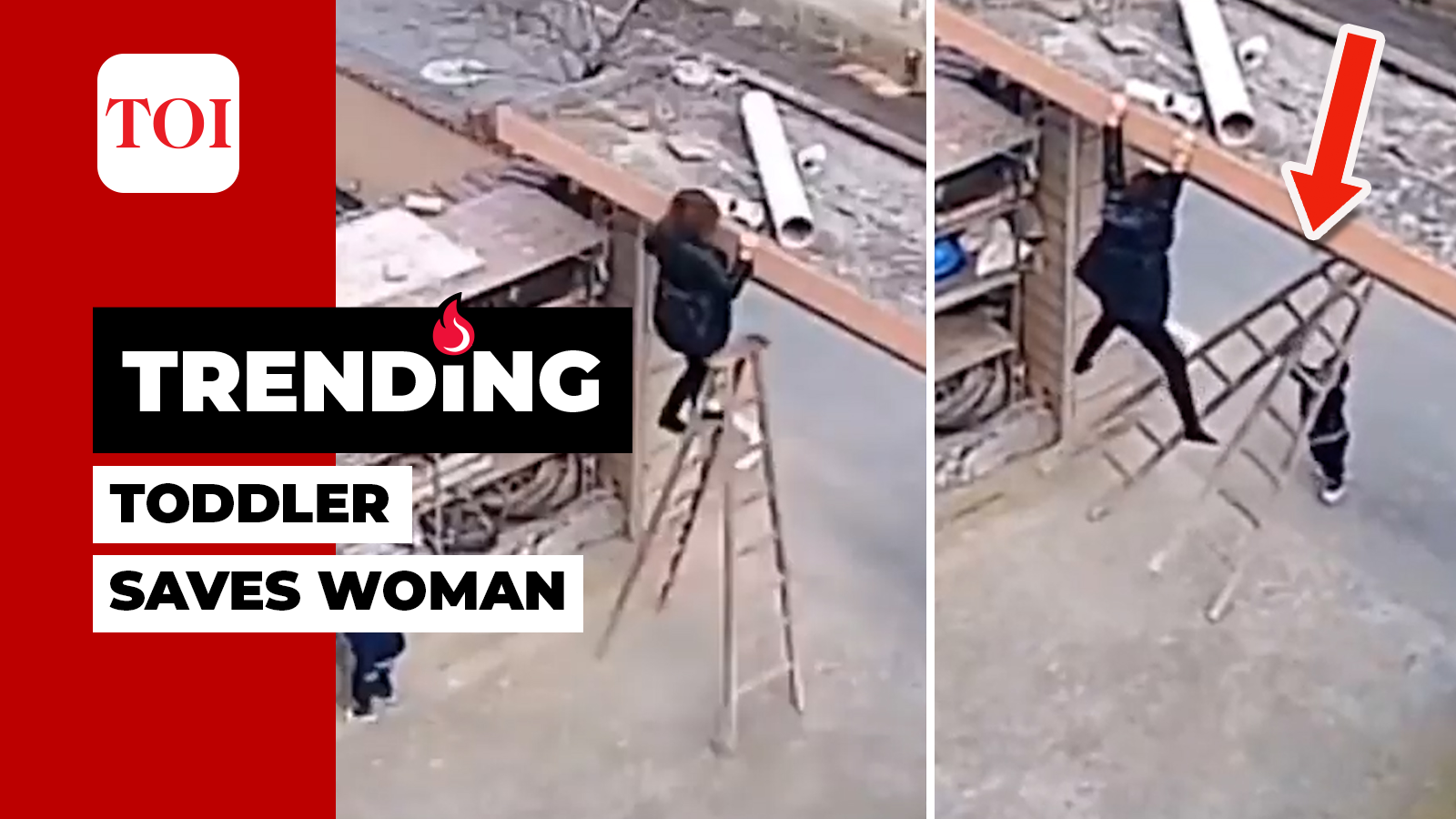 Watch: Little boy rescues woman who was left hanging from garage door