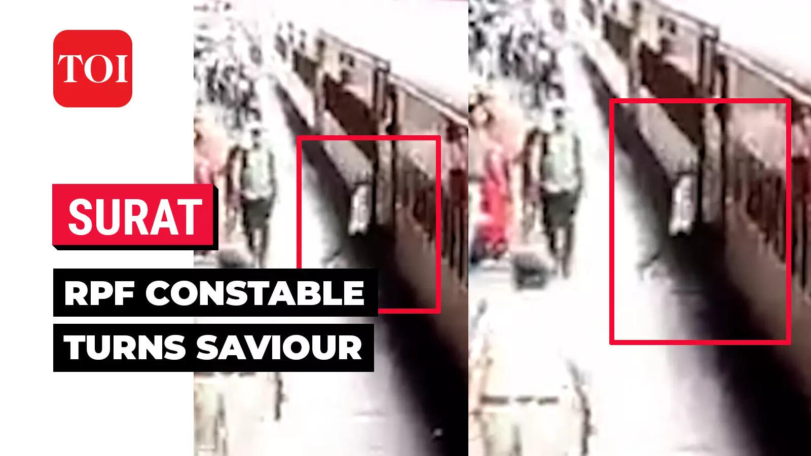 CCTV: RPF constable saves passenger's life at Surat railway station