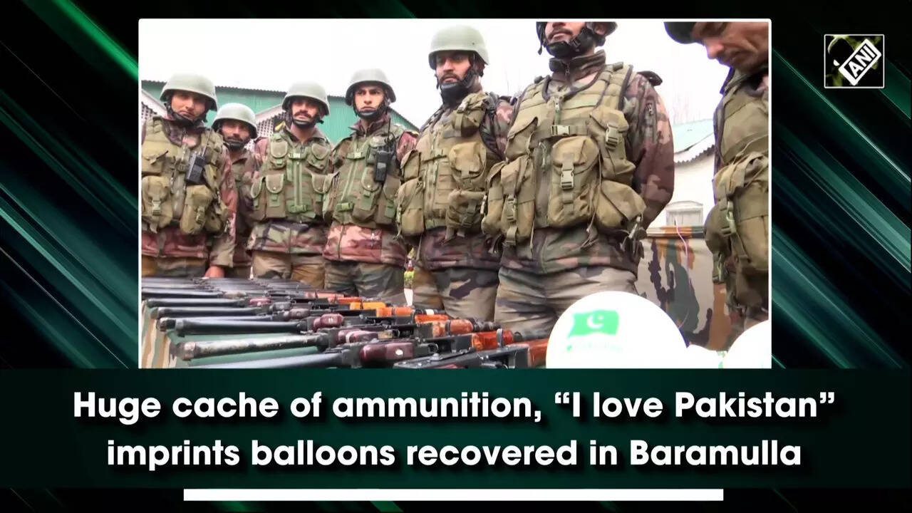 Huge cache of ammunition, “I love Pakistan” balloons recovered in Baramulla