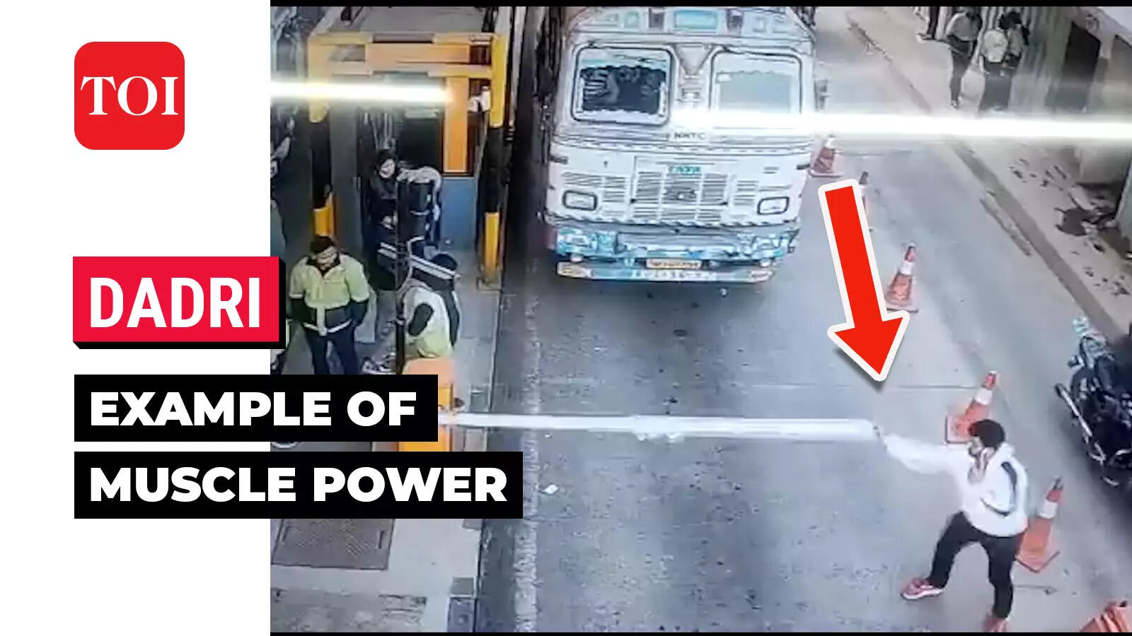 CCTV: Goon removes barrier for overloaded truck at NH-91 toll plaza in ...