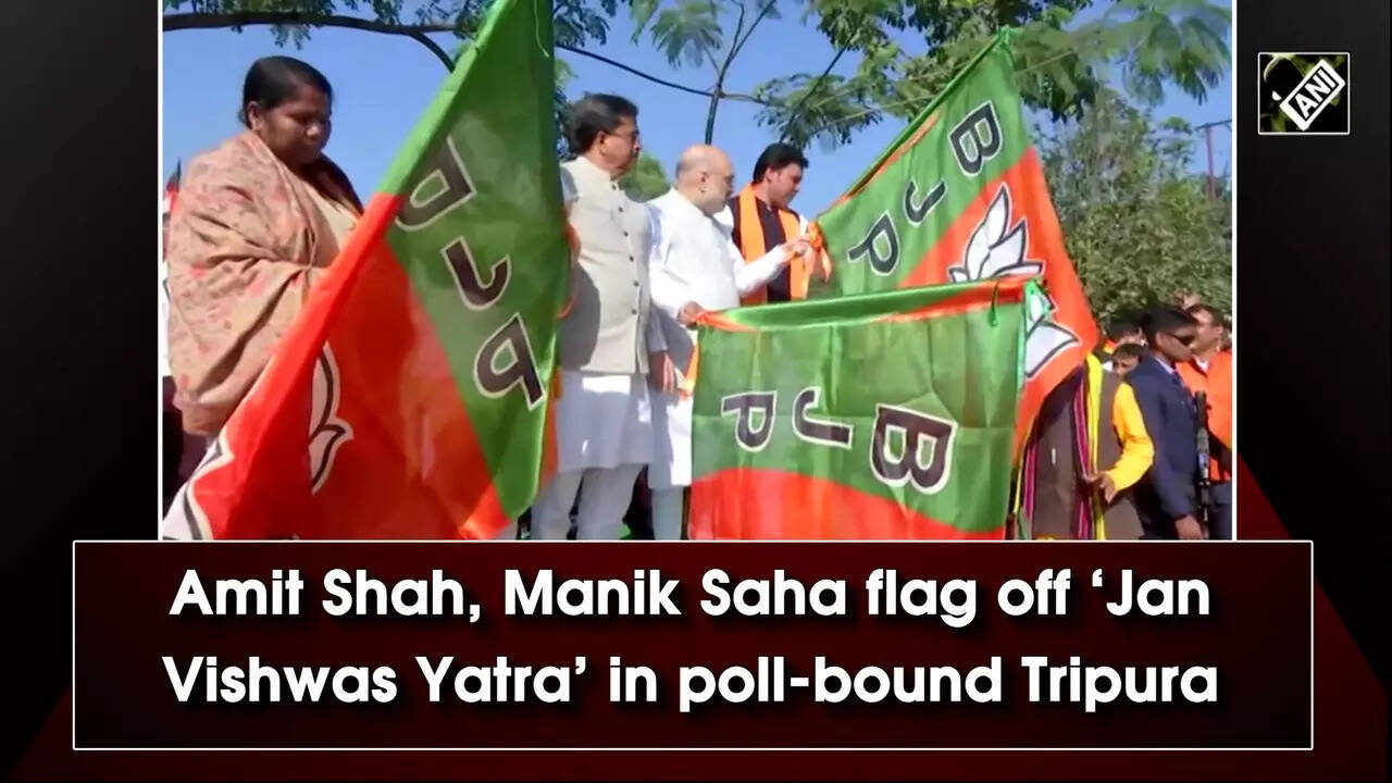 jan vishwas: Amit Shah, Manik Saha flag off ‘Jan Vishwas Yatra’ in poll-bound Tripura