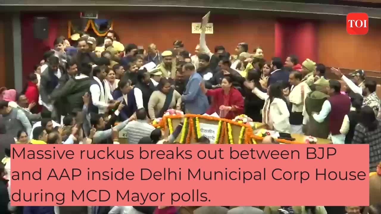 Ruckus breaks out between BJP and AAP during MCD Mayor polls