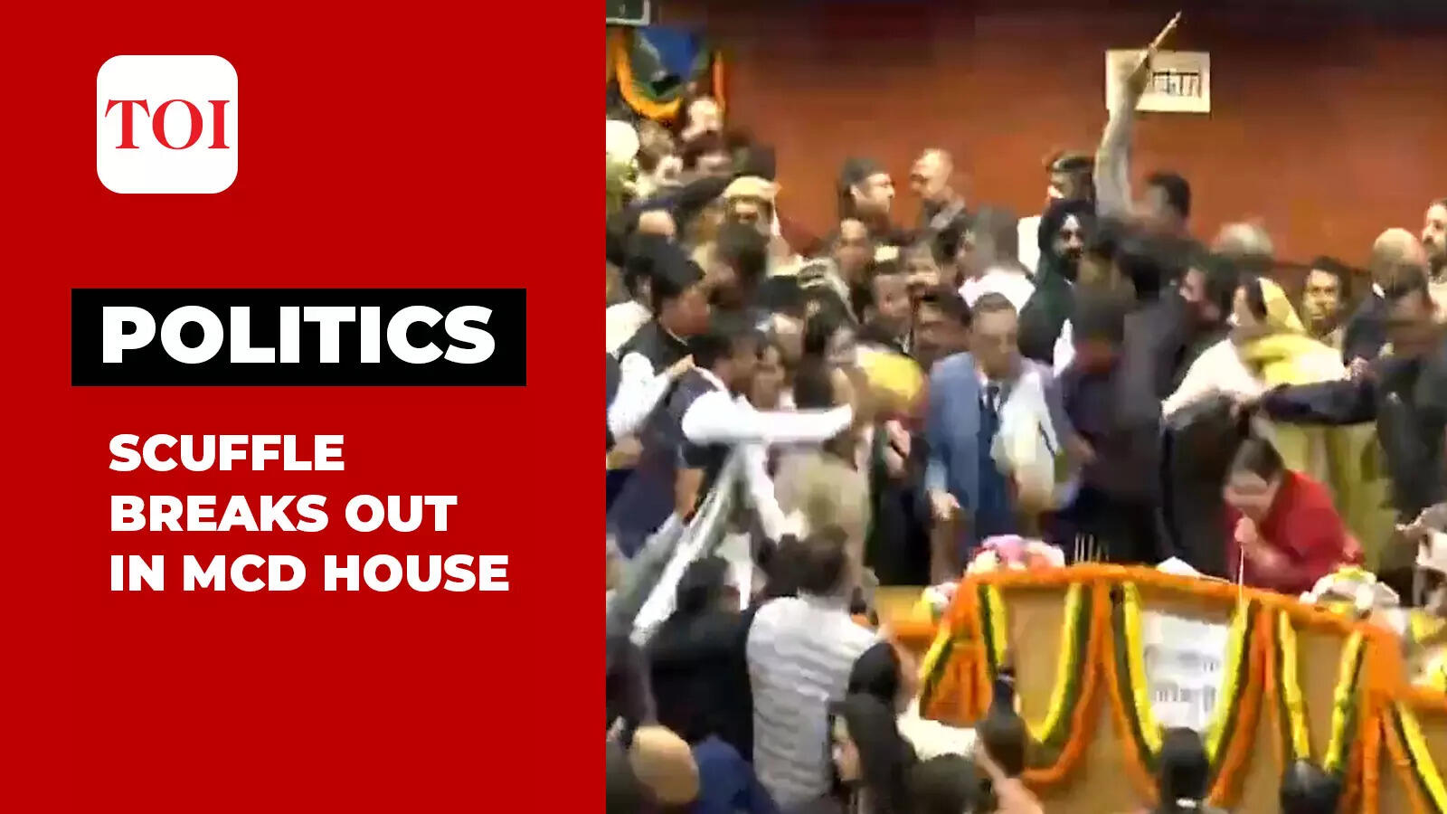 bjp: Delhi MCD mayor elections: Scuffle breaks out between AAP and BJP councillors over oath taking