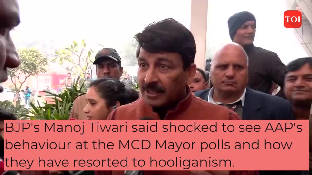Shocked to see AAP's hooliganism at MCD Mayor polls, says BJP's Manoj Tiwari