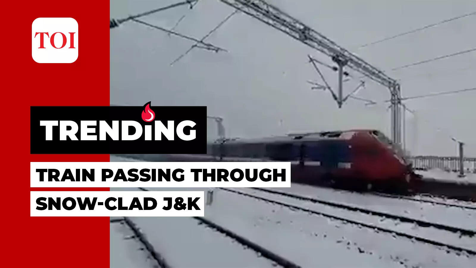 Mesmerising: Train travels through the snow-clad valley of Jammu and ...