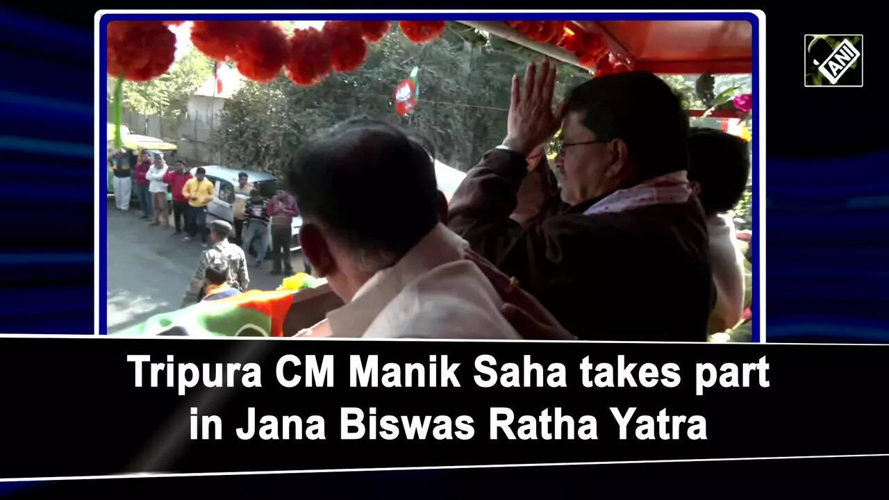 yatra: Tripura CM Manik Saha takes part in Jana Biswas Ratha Yatra