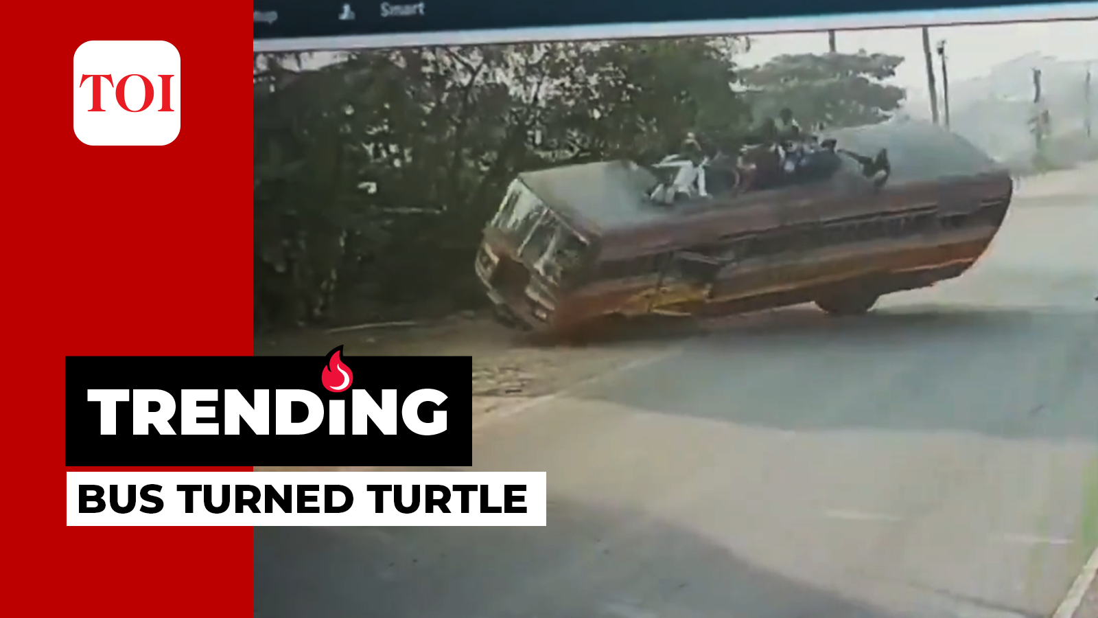 viral video: Viral video: Overcrowded bus suddenly turns turtle ...