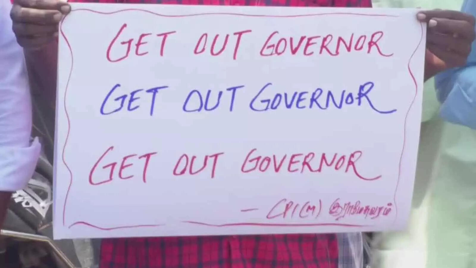 Cpim Stages Protest Against Tn Governor In Rameswaram