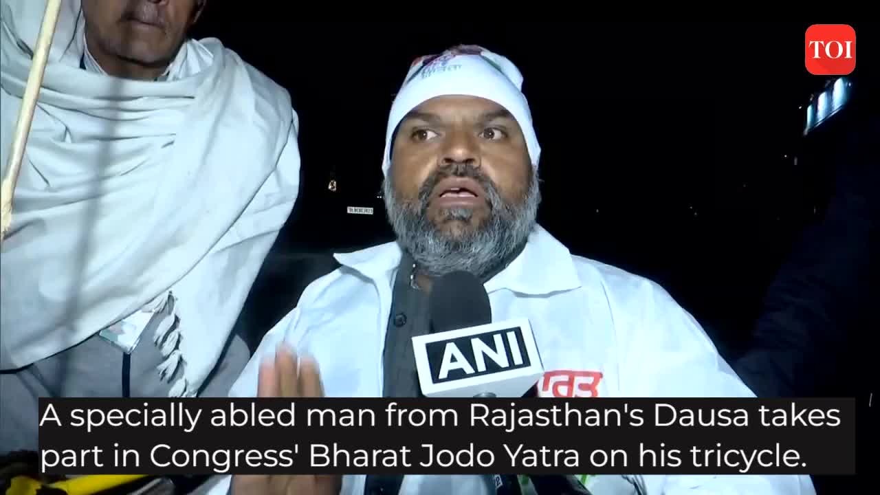 Specially abled man from Rajasthan takes part in Congress' Bharat Jodo ...