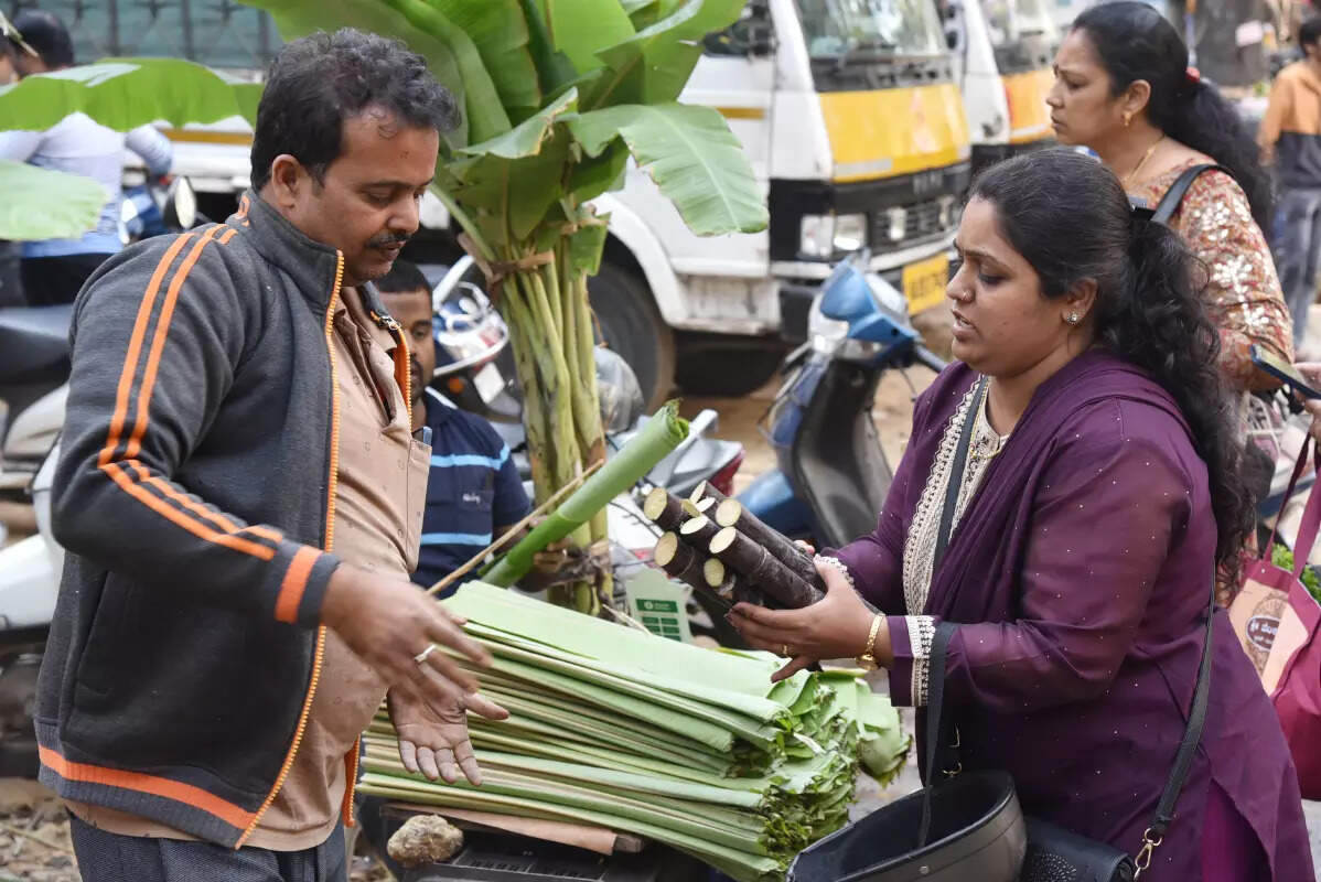 Bengaluru’s Gandhi Bazaar came alive as Sankranti shoppers stepped out ...