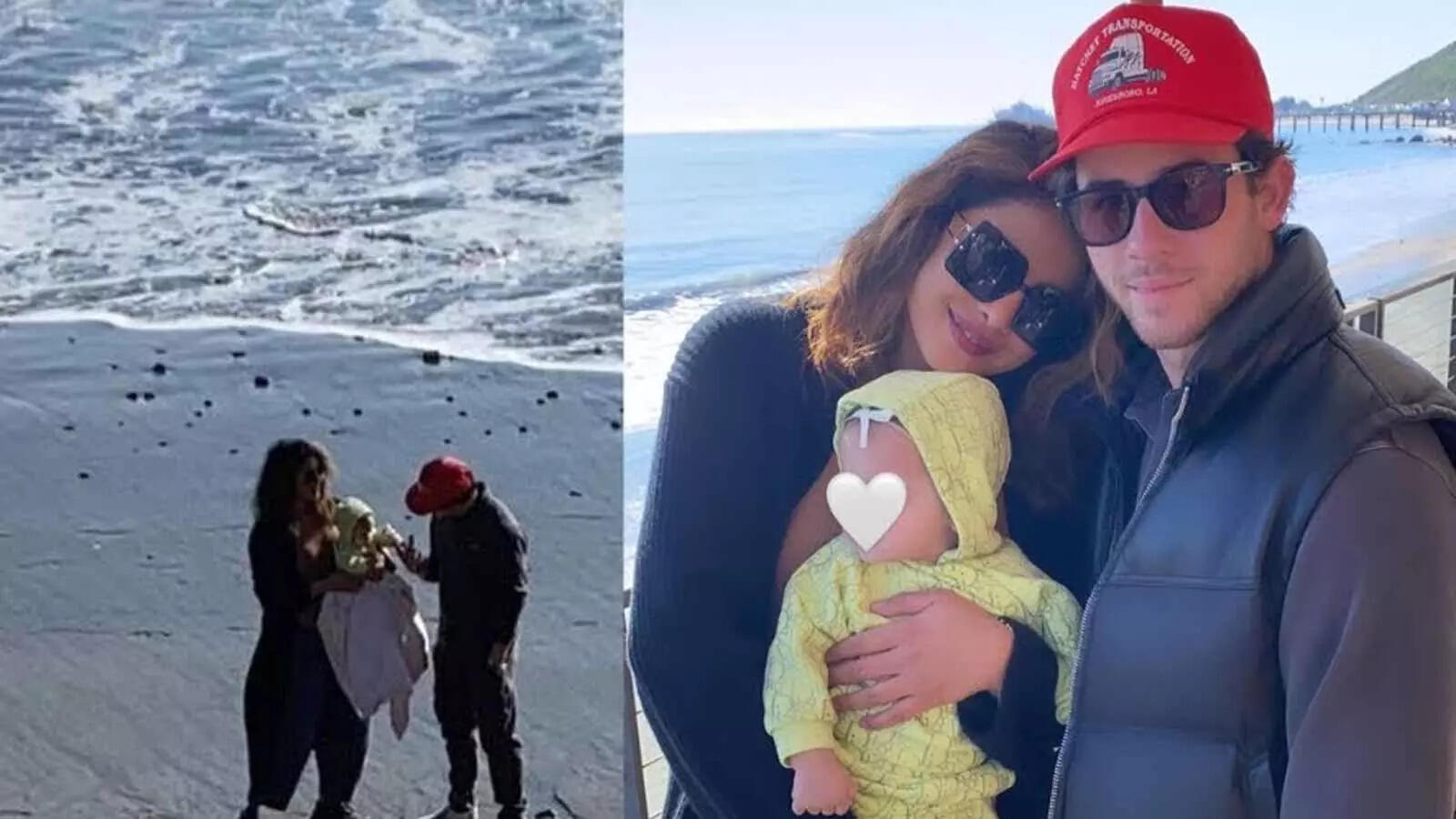 Priyanka Chopra & Nick Jonas enjoy a beach day with daughter Malti Marie