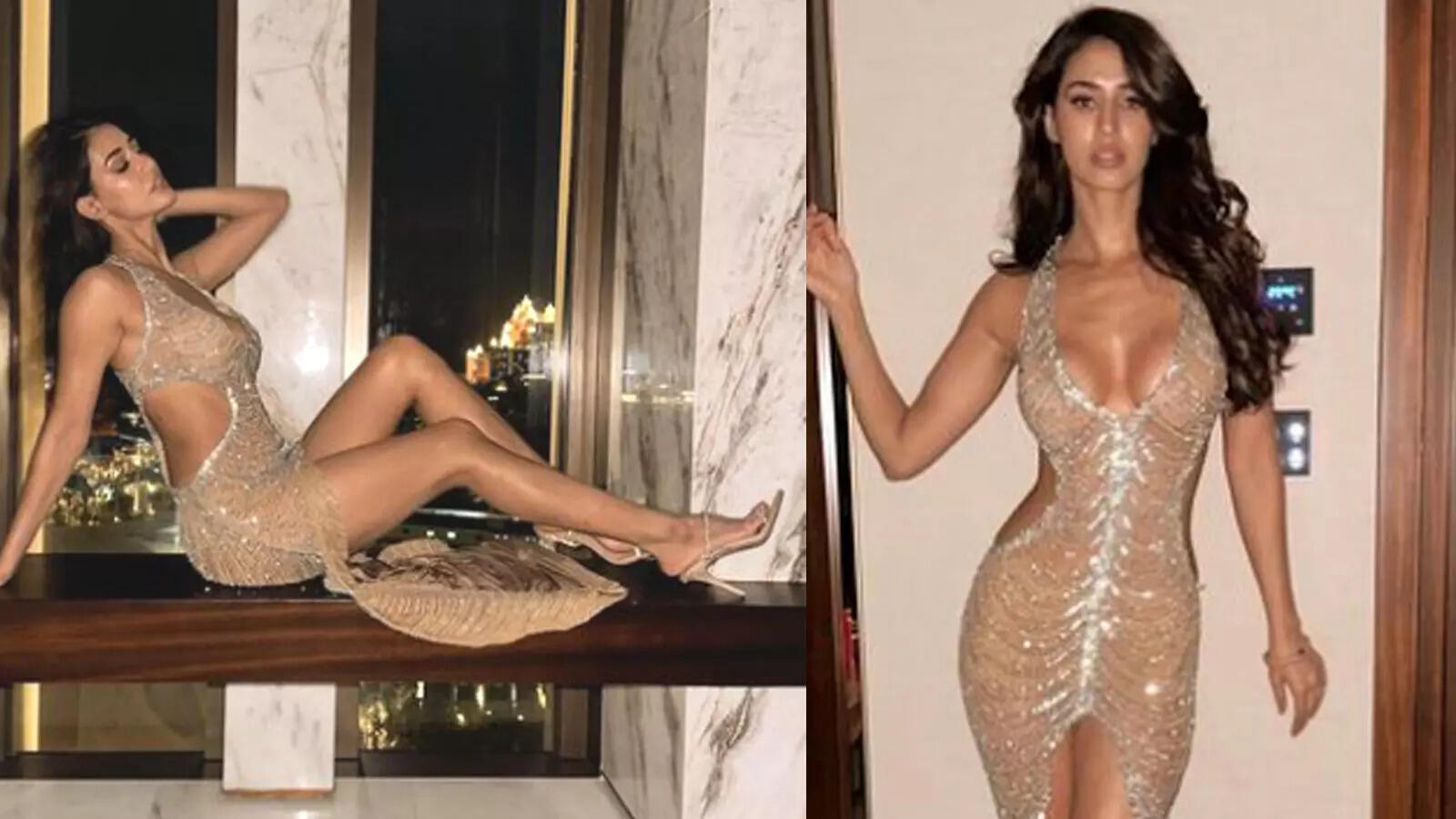 TROLLED! Disha Patani flaunts her curves in a bold shimmery dress with plunging neckline