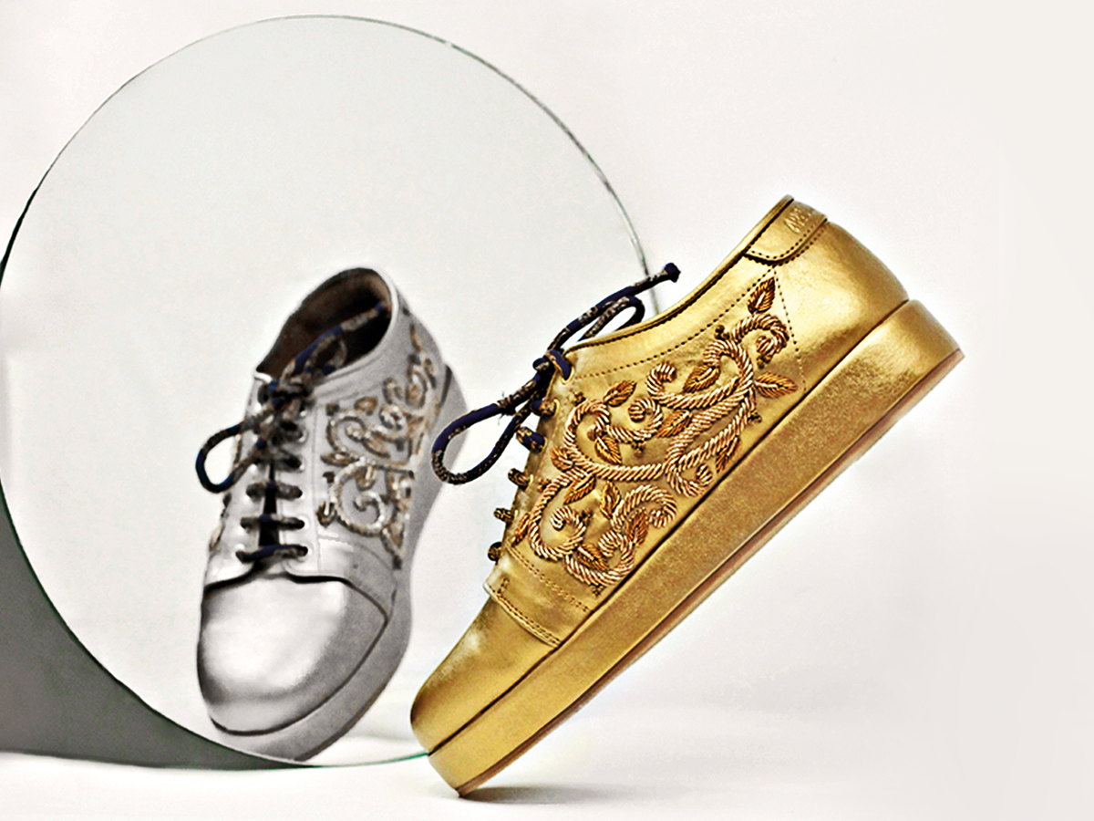 Brides go for customised sneakers in pop colours - Times of India