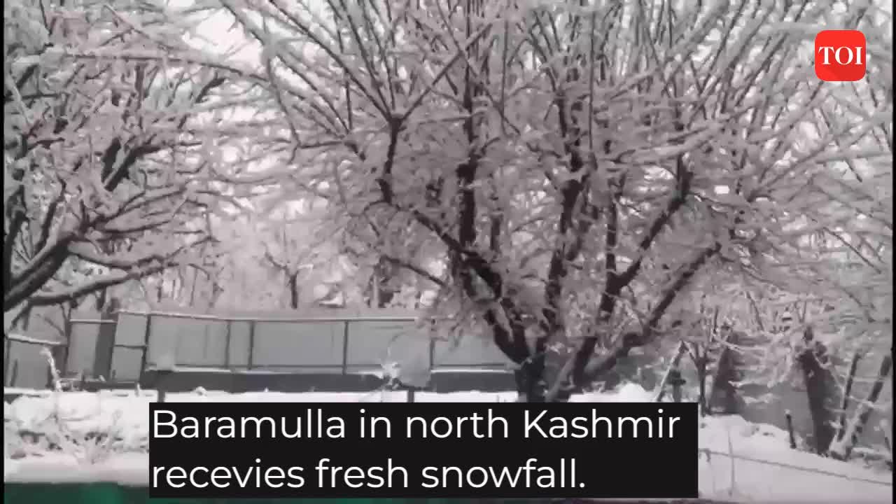 Baramulla in Jammu and Kashmir recevies fresh snowfall