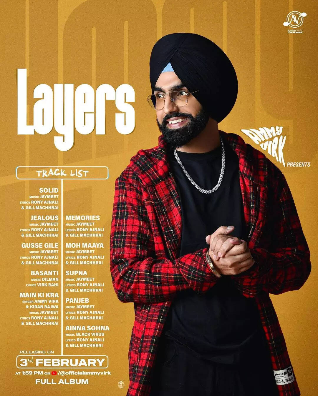 Layers: Ammy Virk announces the tracklist of his upcoming album ...