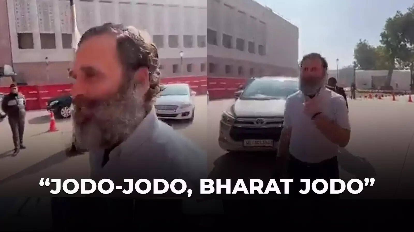 rahul gandhi: Watch: Rahul Gandhi enters Parliament for the first time after Bharat Jodo Yatra ...