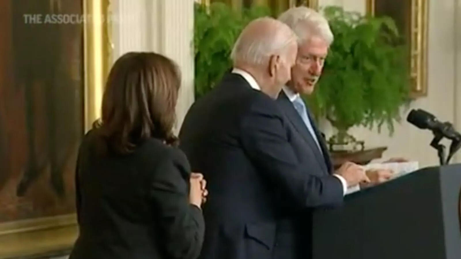 US President Joe Biden hosts former President Bill Clinton marking 3 ...