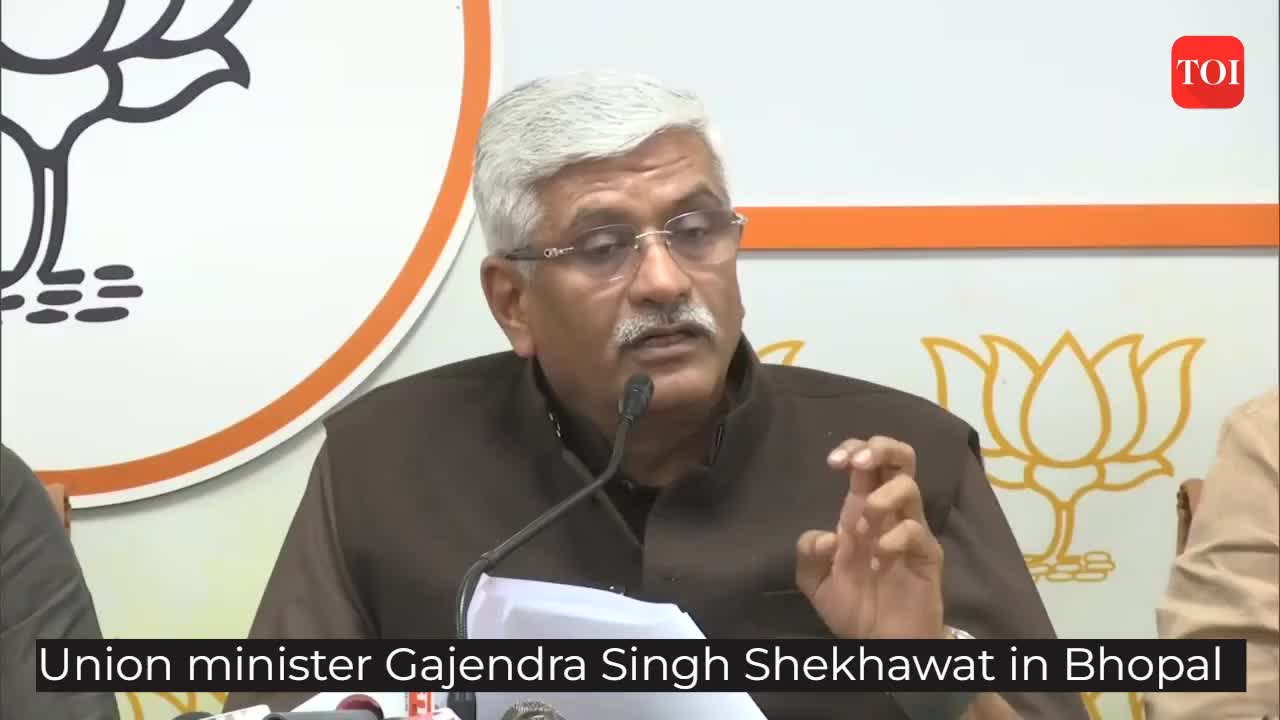 shekhawat: Union minister Gajendra Singh Shekhawat talks to media in Bhopal