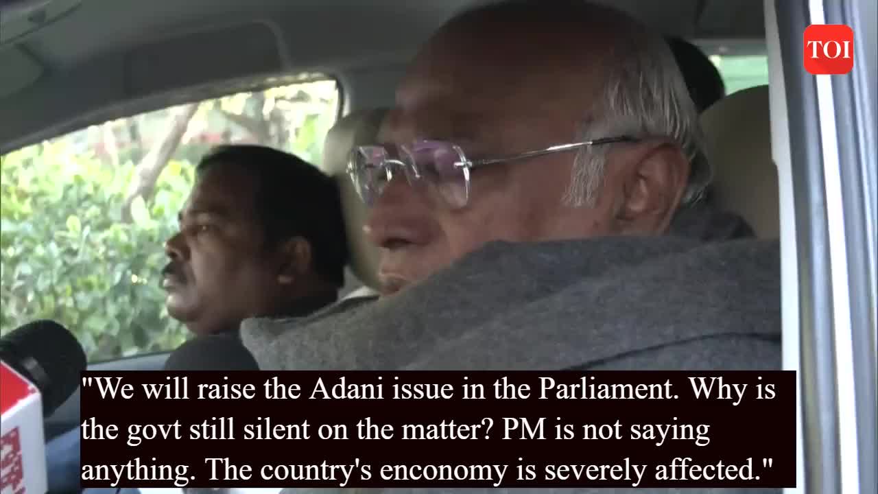 mallikarjun kharge: Congress president Mallikarjun Kharge questions PM Modi's silence on Adani row