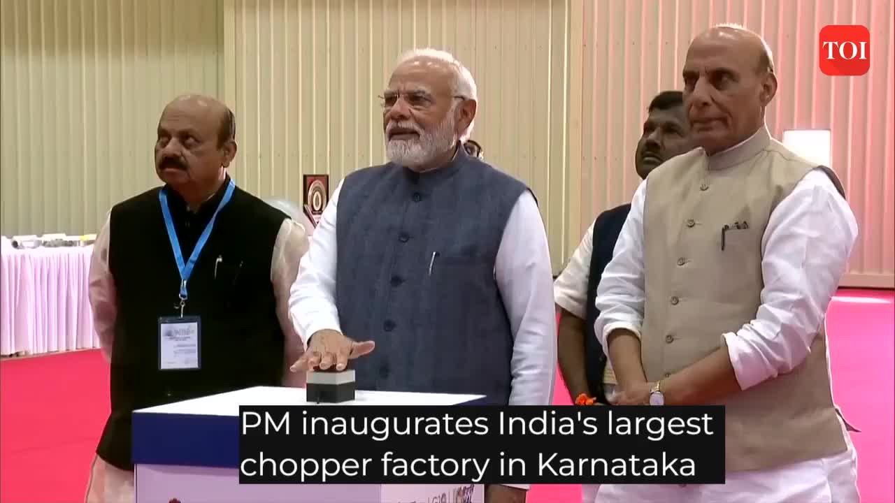 PM Modi inaugurates HAL's greenfield helicopter factory in Karnataka