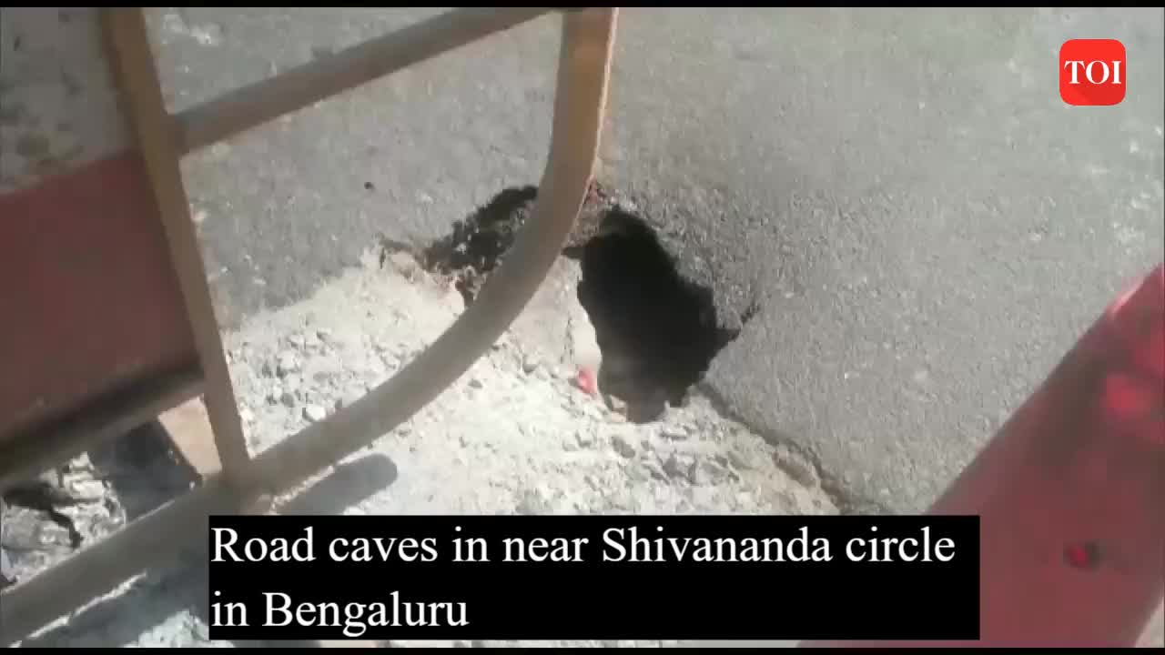Road caves in near Shivananda circle in Bengaluru