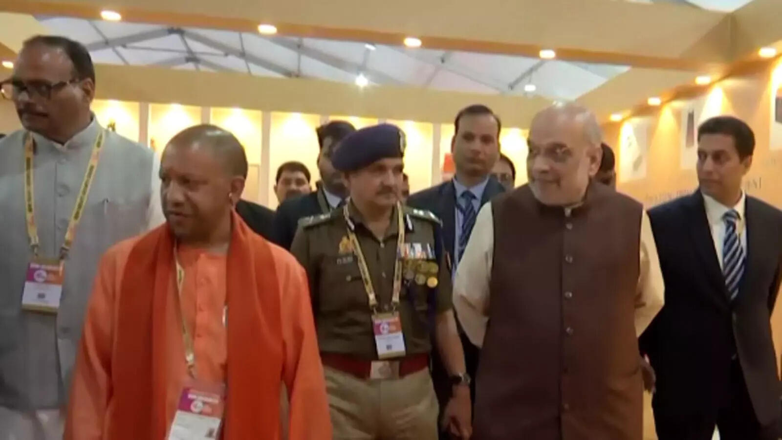 UP Global Investors Summit 2023: HM Amit Shah, UP CM Yogi Adityanath inspect exhibition in Lucknow