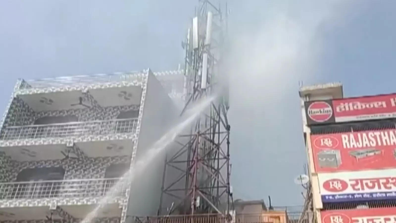 UP: Massive fire breaks out at mobile tower in Noida