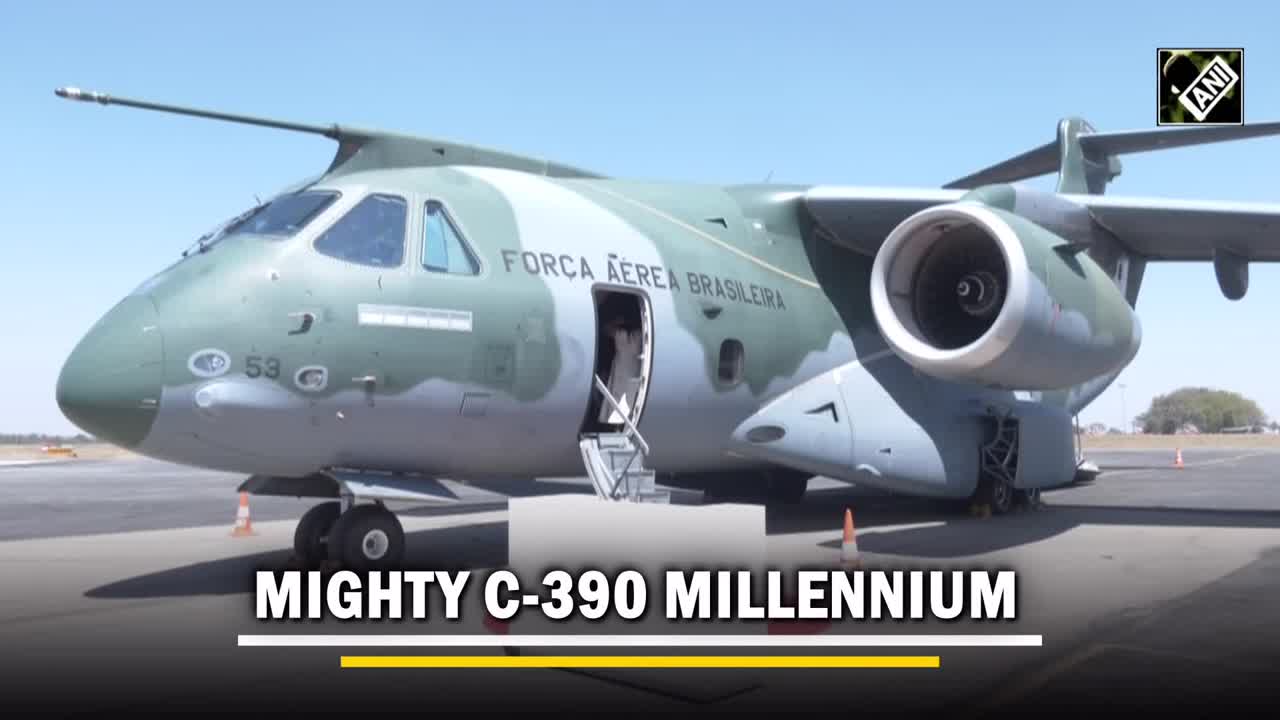 aero india 2023: Aero India 2023: Brazil’s Embraer showcases C-390 Millennium transport aircraft